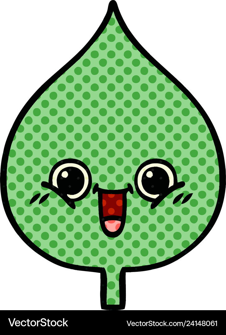 Comic book style cartoon expressional leaf Vector Image