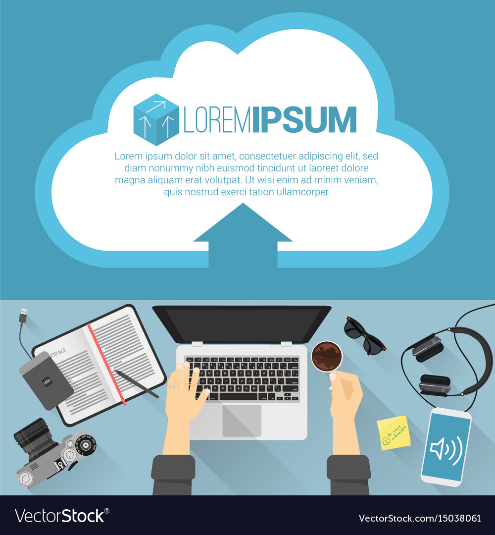 Flat design cloud concept Royalty Free Vector Image