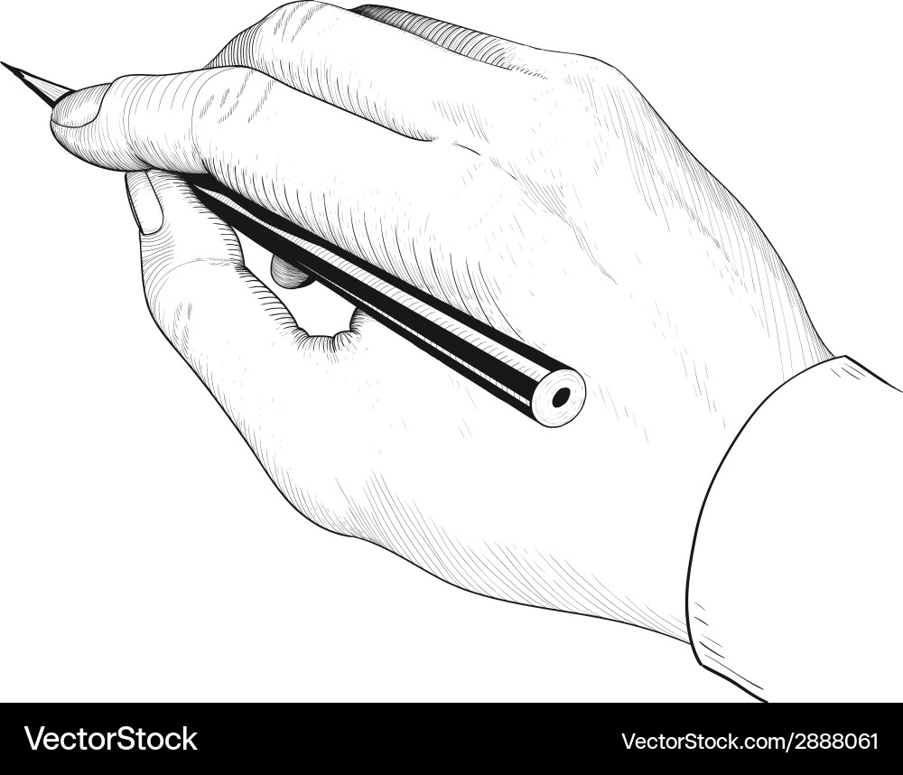 Hand with a pencil Royalty Free Vector Image - VectorStock