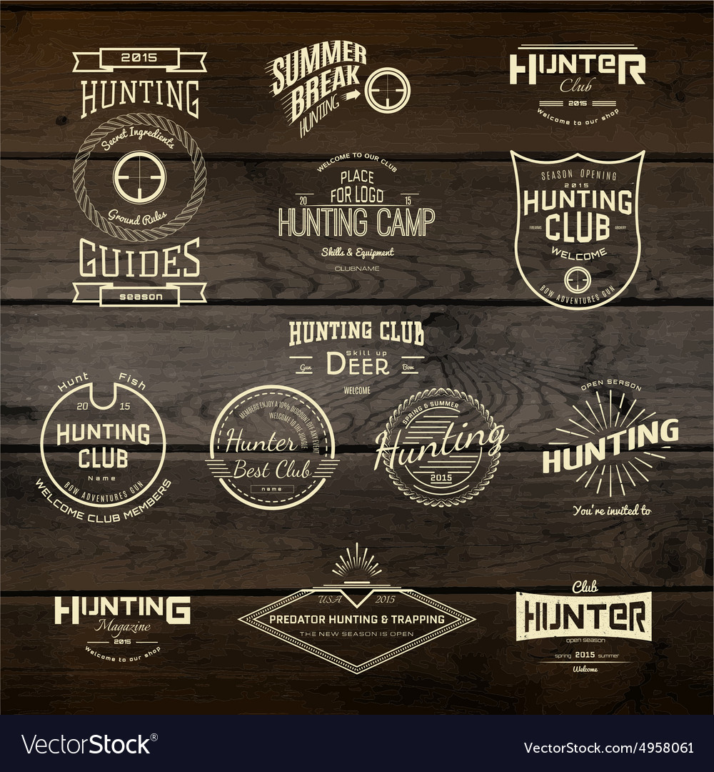 Hunting badges logos and labels for any use Vector Image