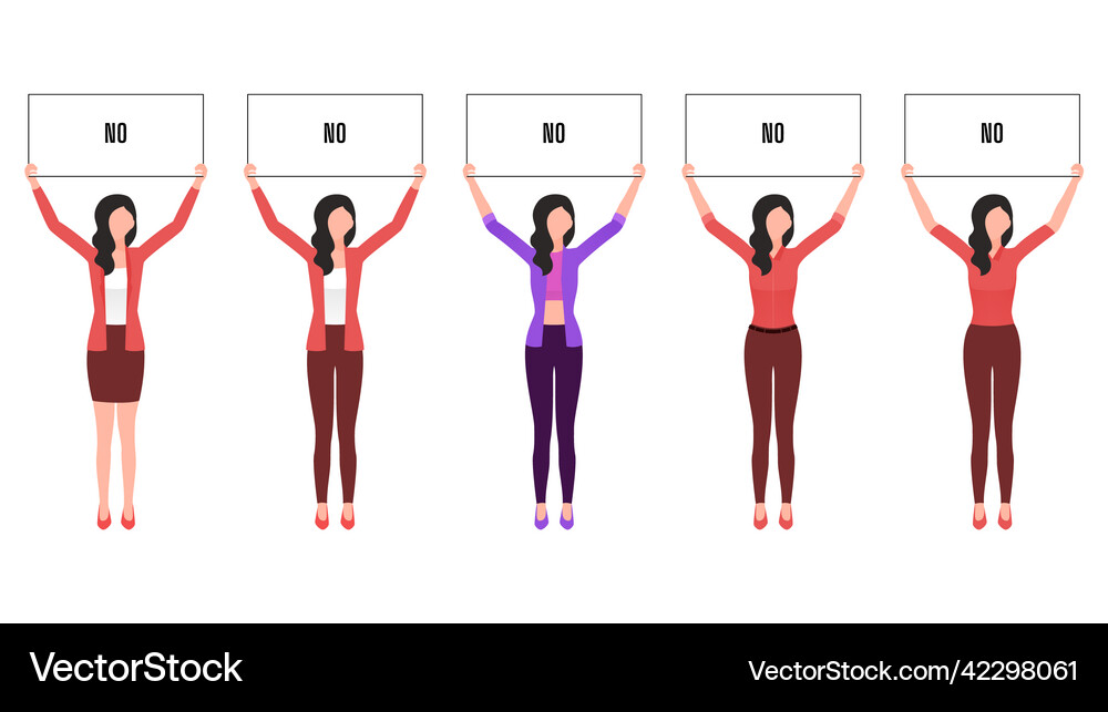 Man holding no sign board flat character people Vector Image