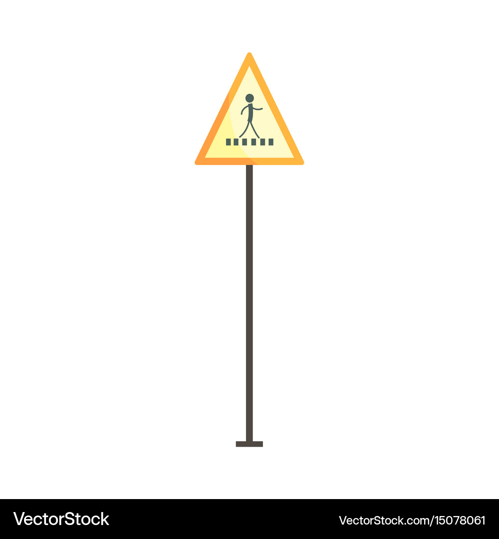 Pedestrian crossing traffic sign Royalty Free Vector Image