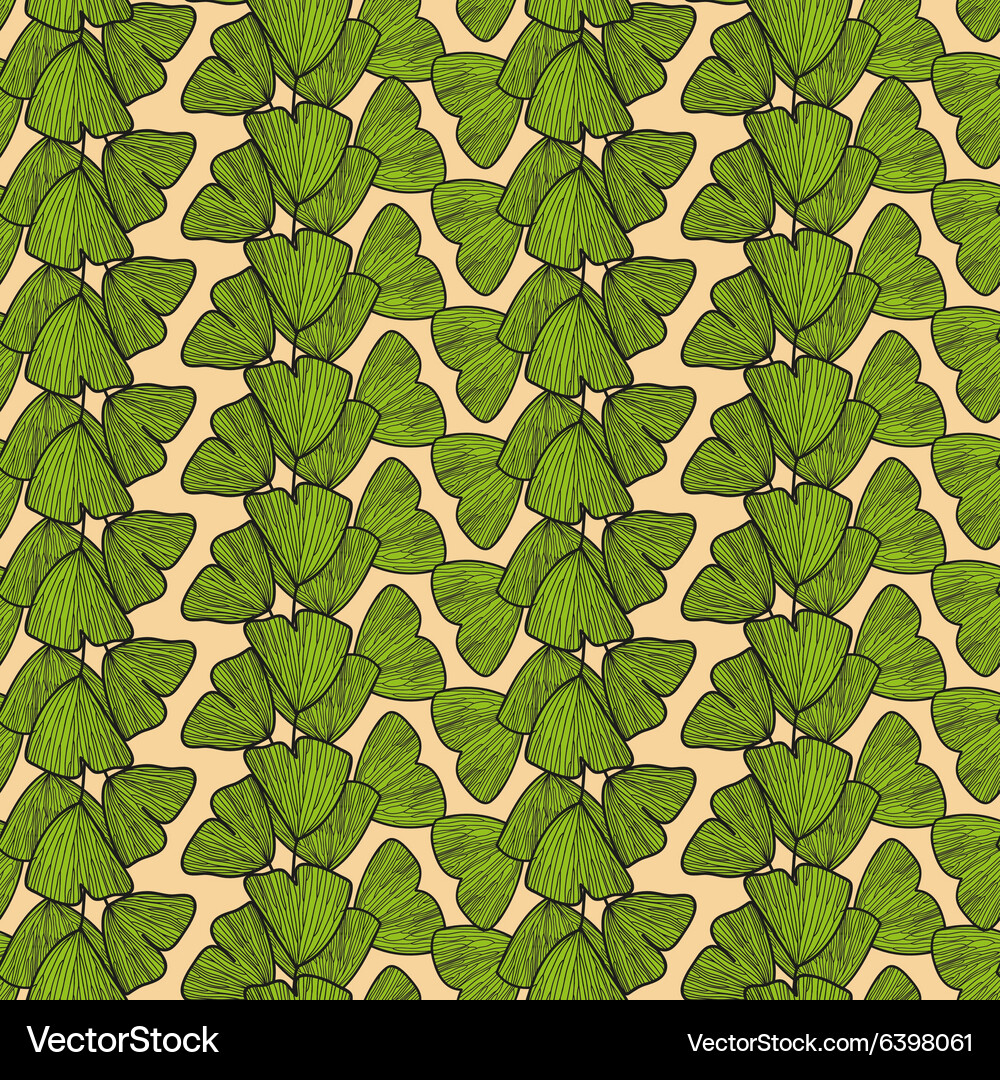 Seamless pattern with leaves gingko biloba Vector Image