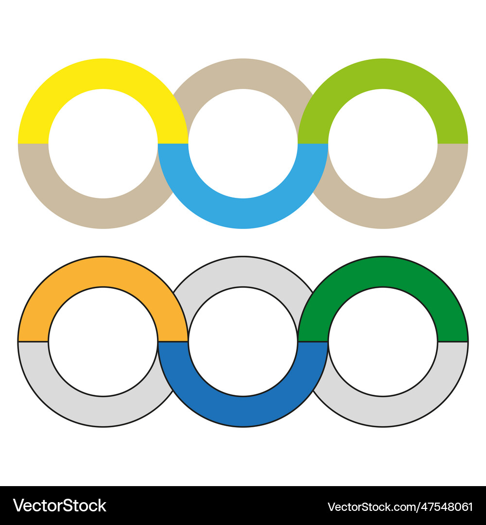 Set of green and blue yellow elements Royalty Free Vector