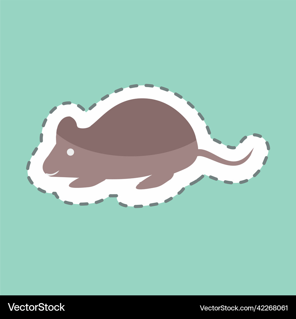 Sticker line cut mouse suitable for animal symbol Vector Image