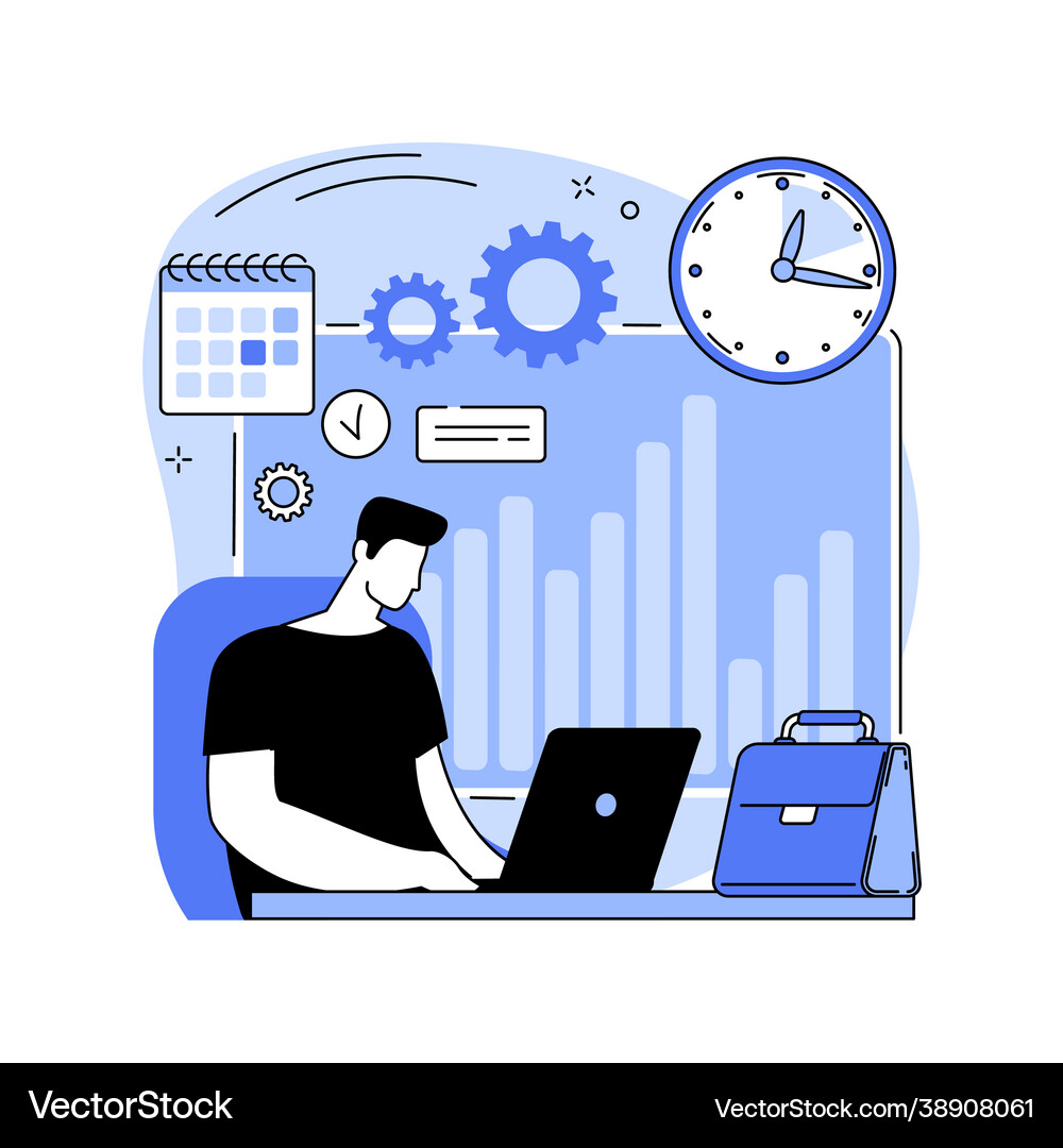 Time and attendance tracking system abstract Vector Image