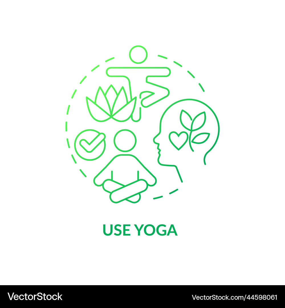 Use yoga at workplace green gradient concept icon Vector Image