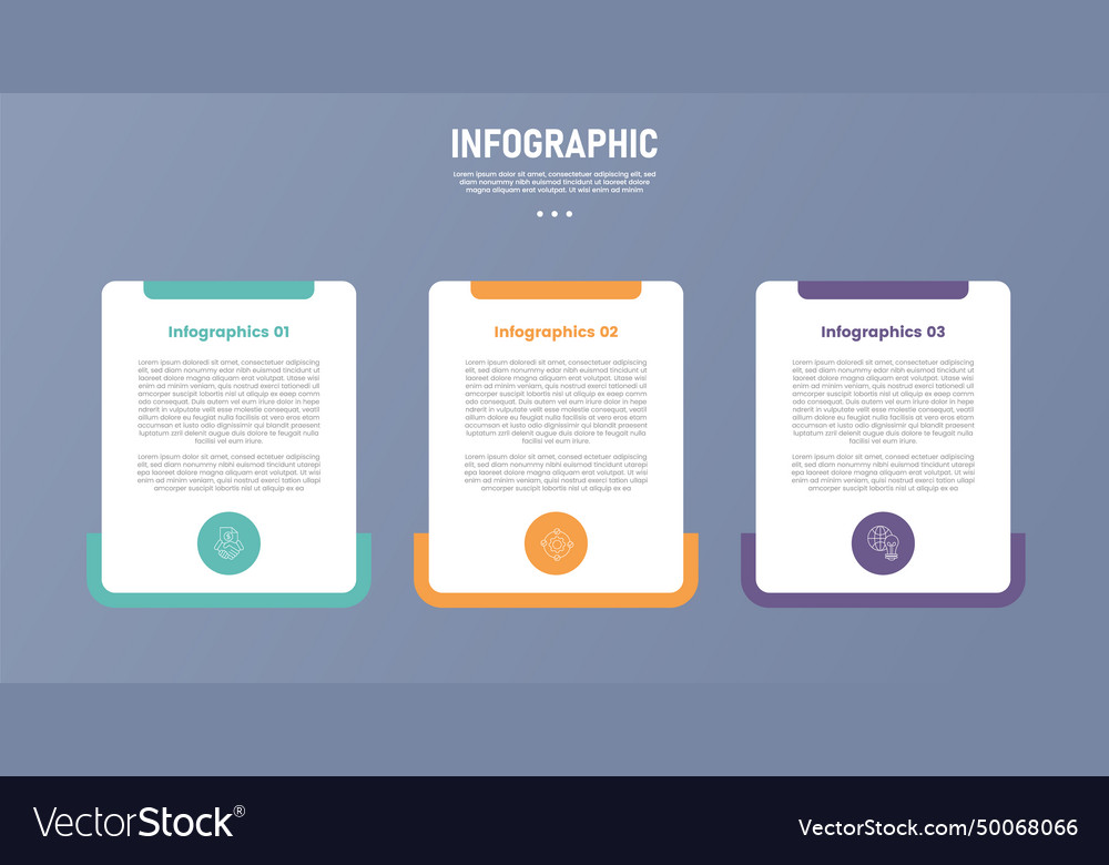 3 point stage or step infographic template Vector Image