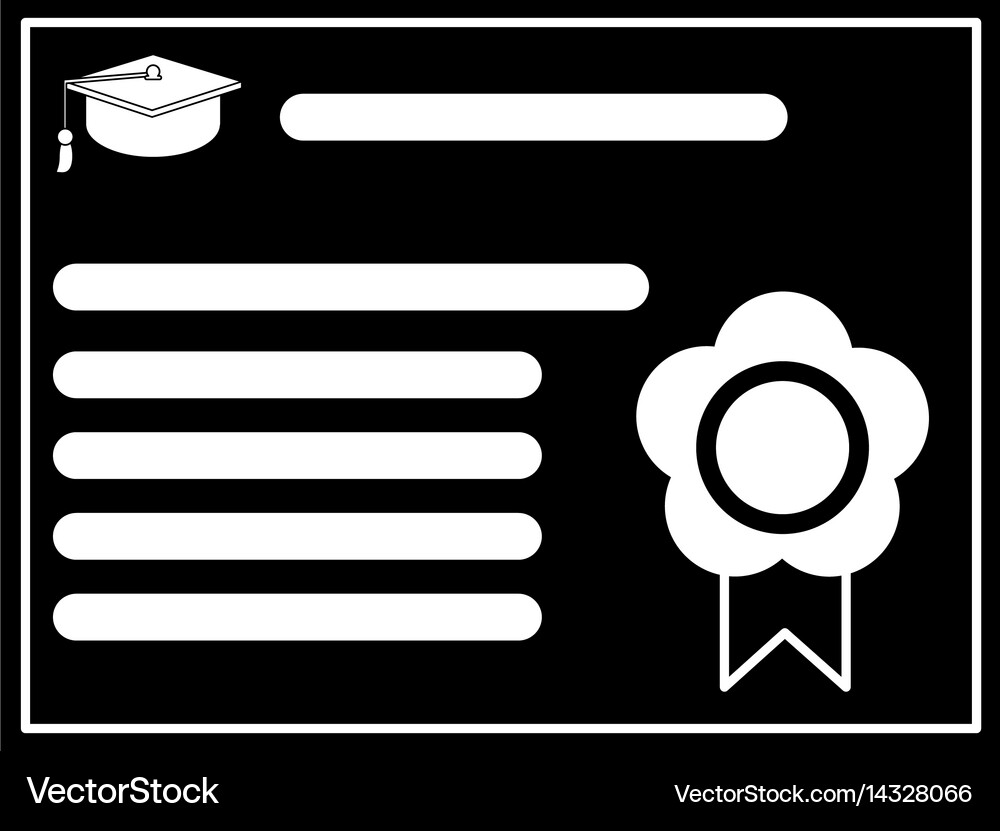 Certificate diploma school pictogram Royalty Free Vector