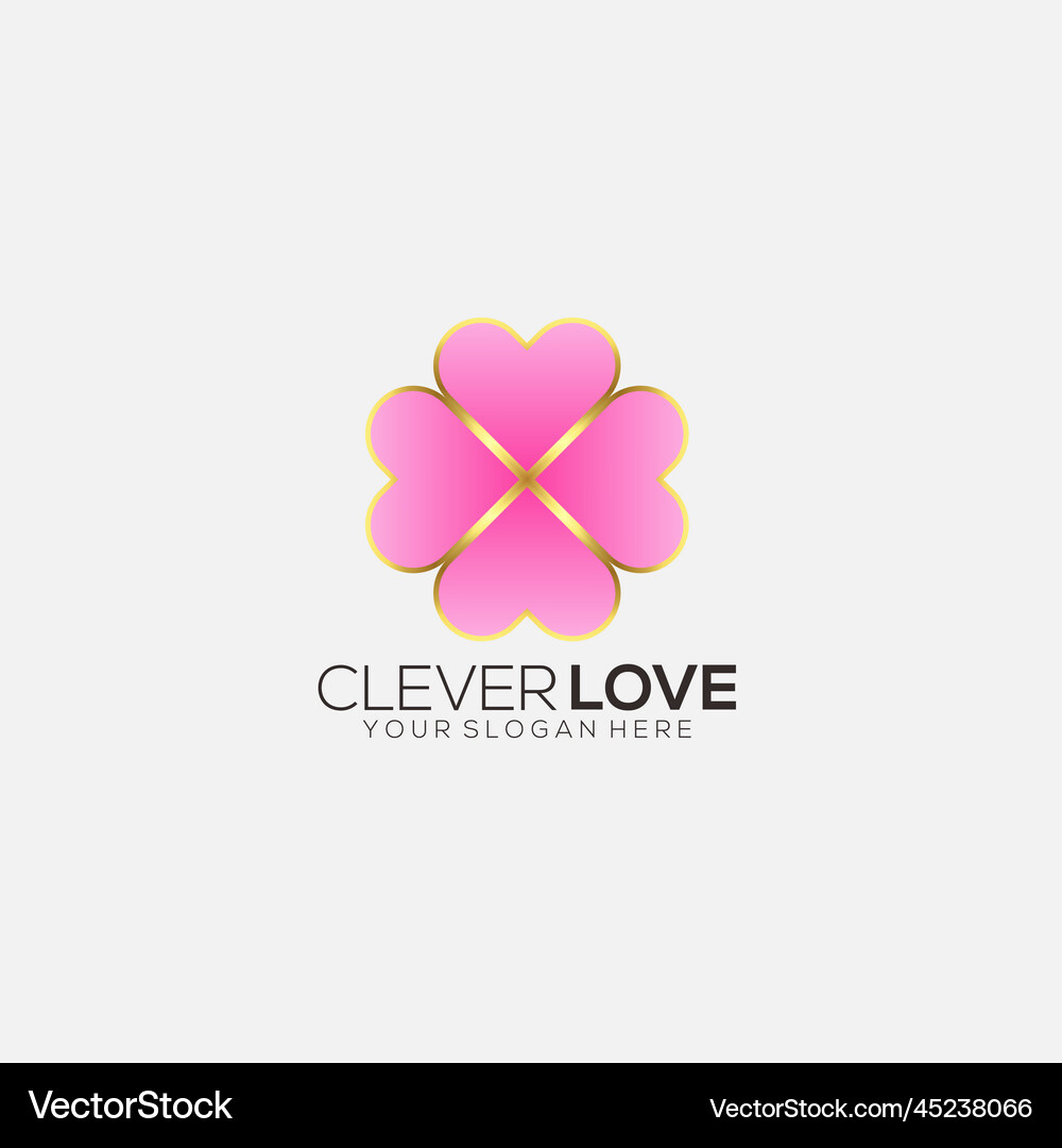 Clever love design gradient color icon logo Vector Image