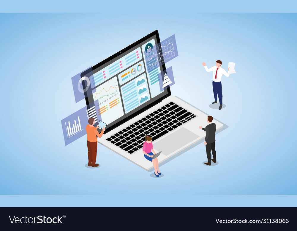 Data visualization concept with some graph Vector Image