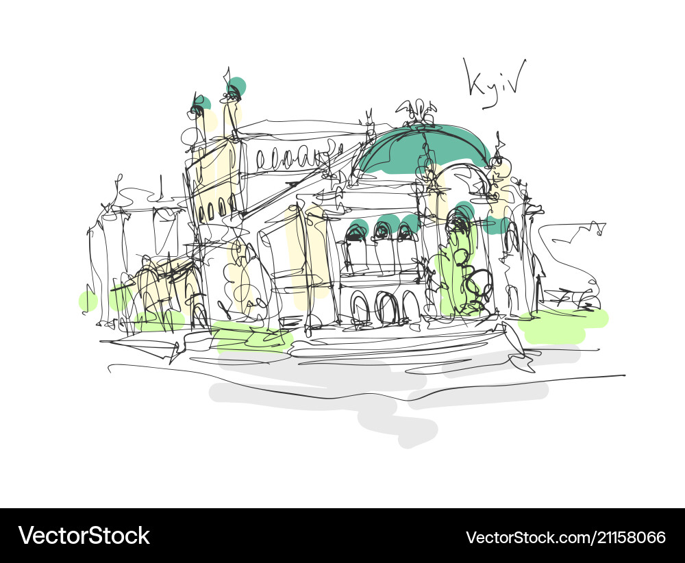 Digital minimalistic sketch drawing of opera Vector Image