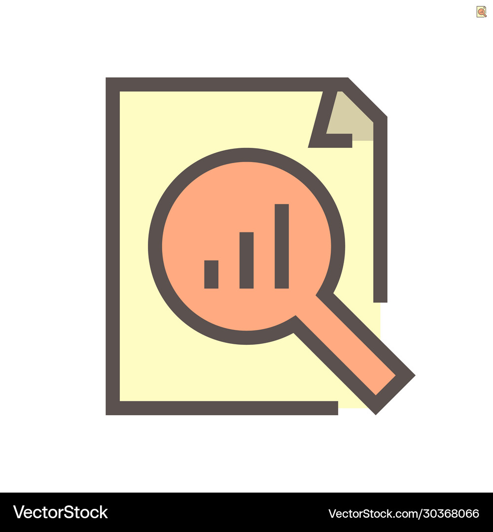 Document and business graph monitoring icon Vector Image