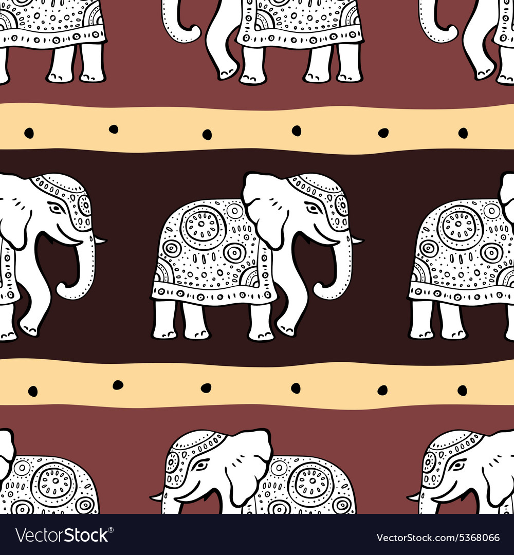 Elephants Seamless pattern Royalty Free Vector Image