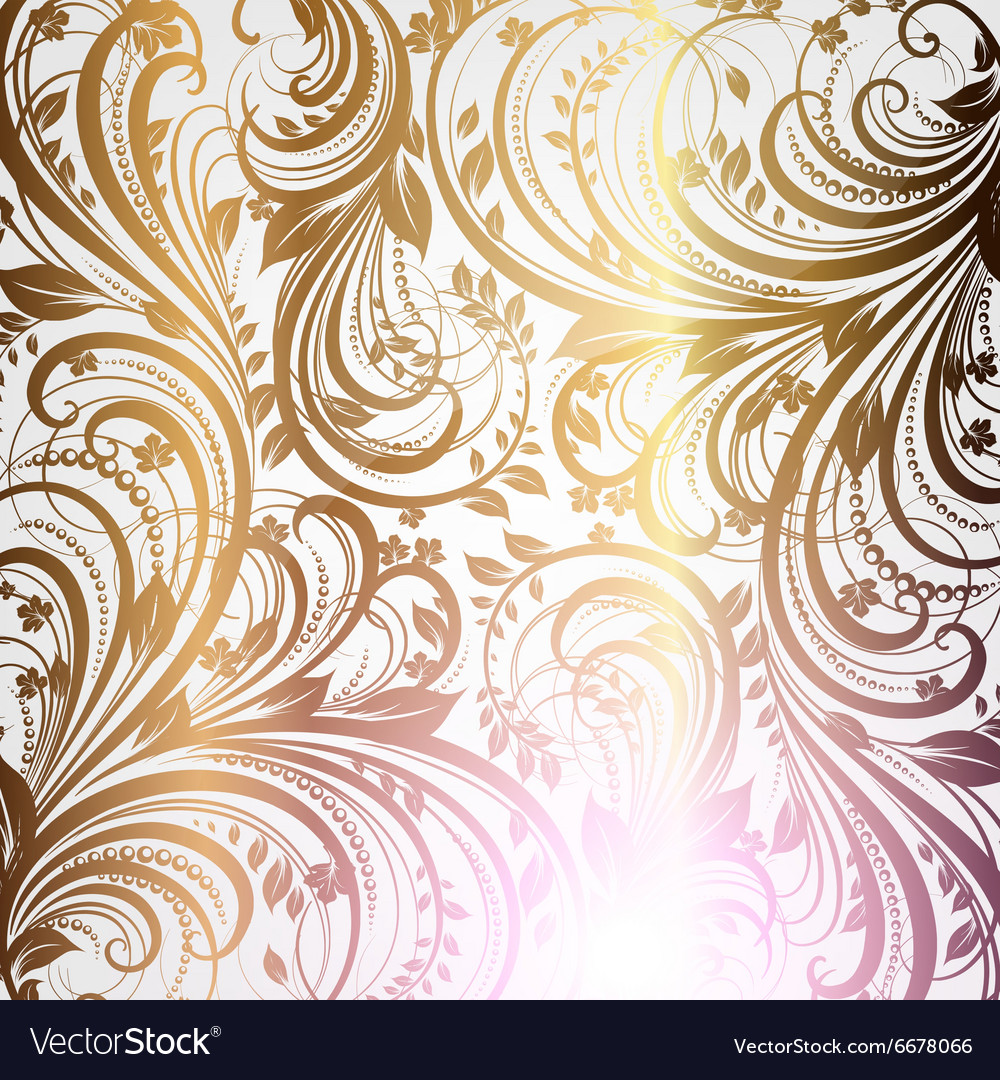Gold seamless floral background Royalty Free Vector Image
