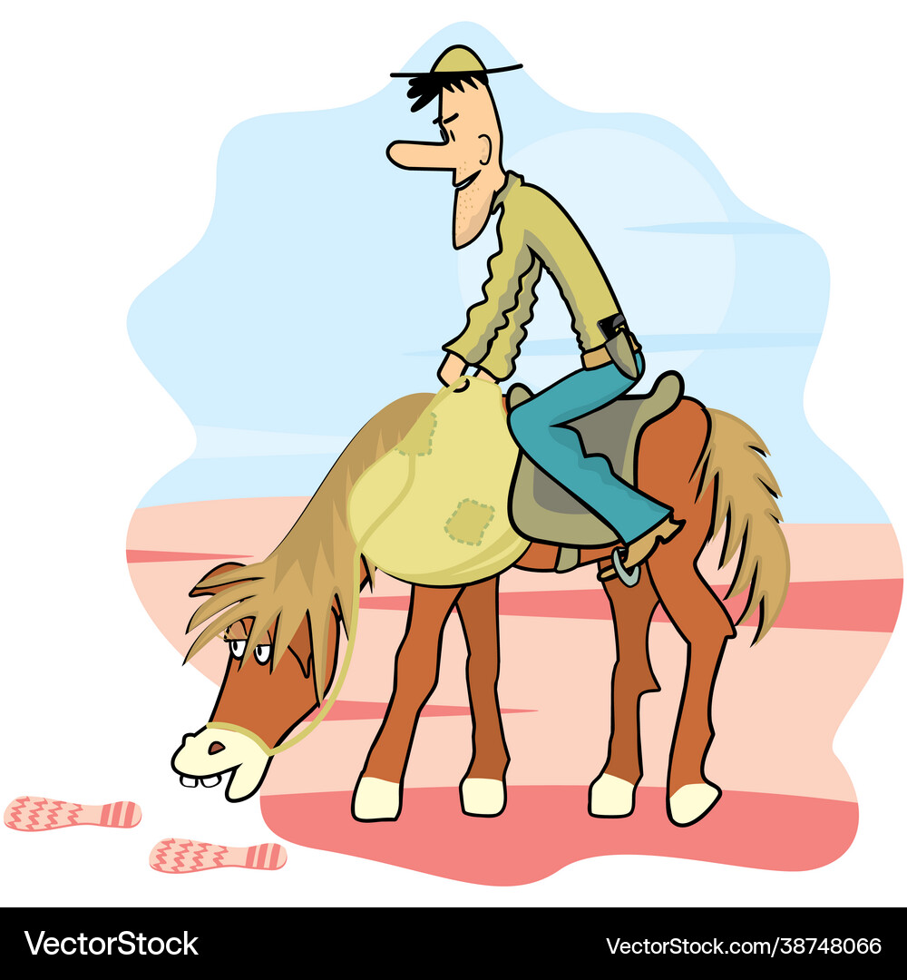 Horse and cowboy - stalker Royalty Free Vector Image