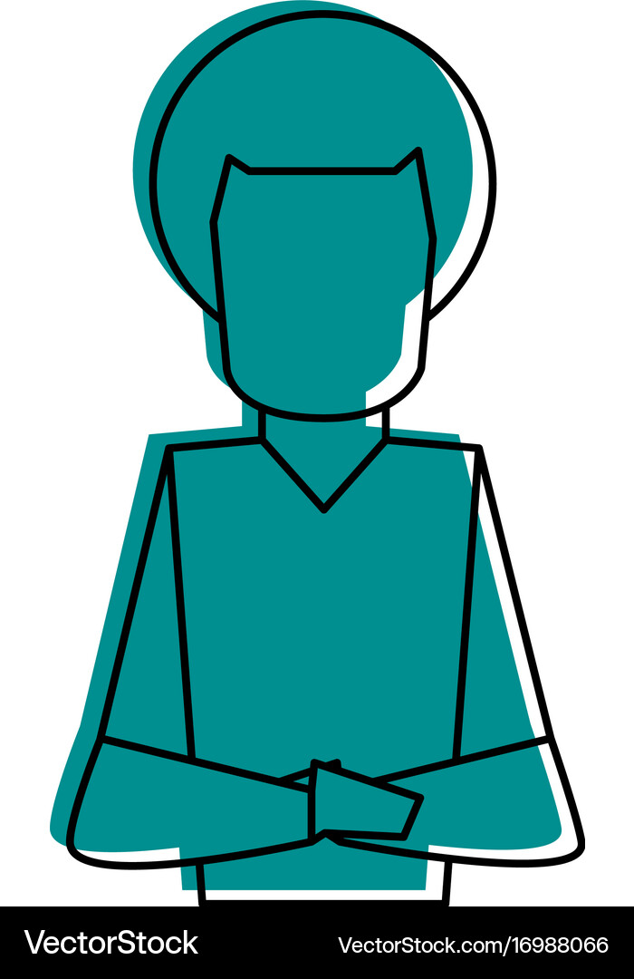 Man with afro crossed arms icon imag Royalty Free Vector