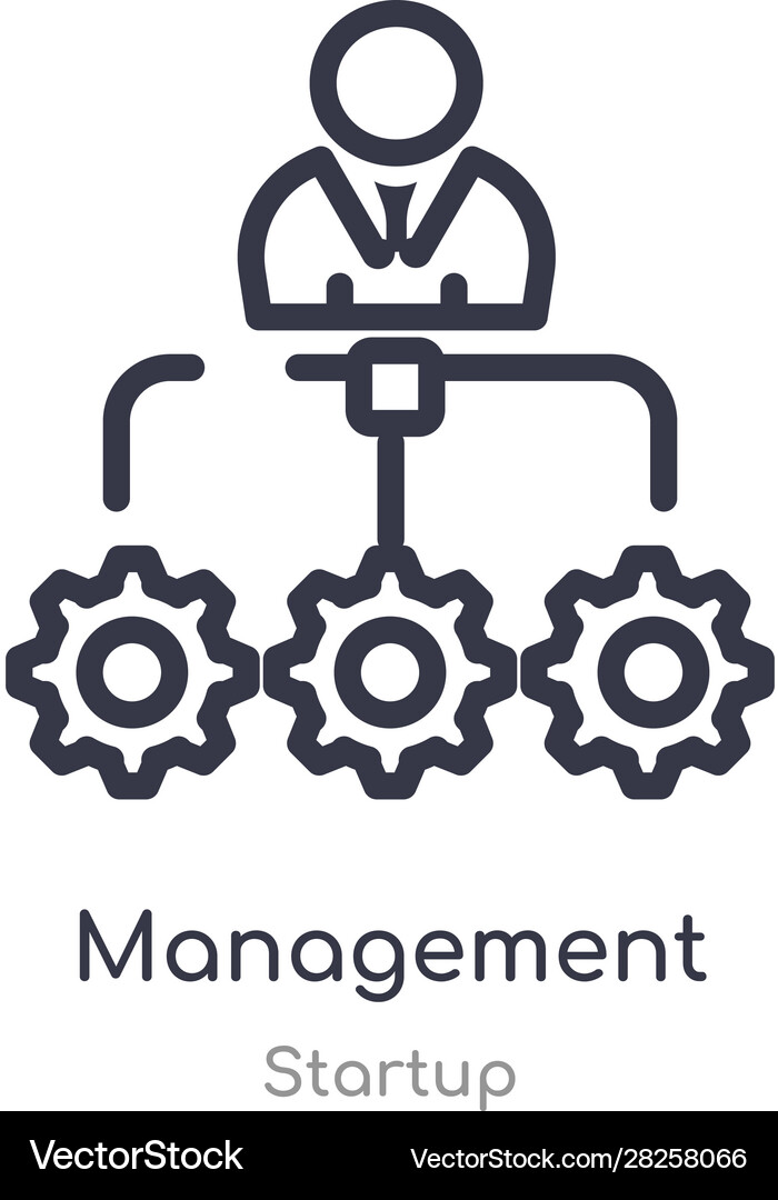 Management outline icon isolated line from Vector Image