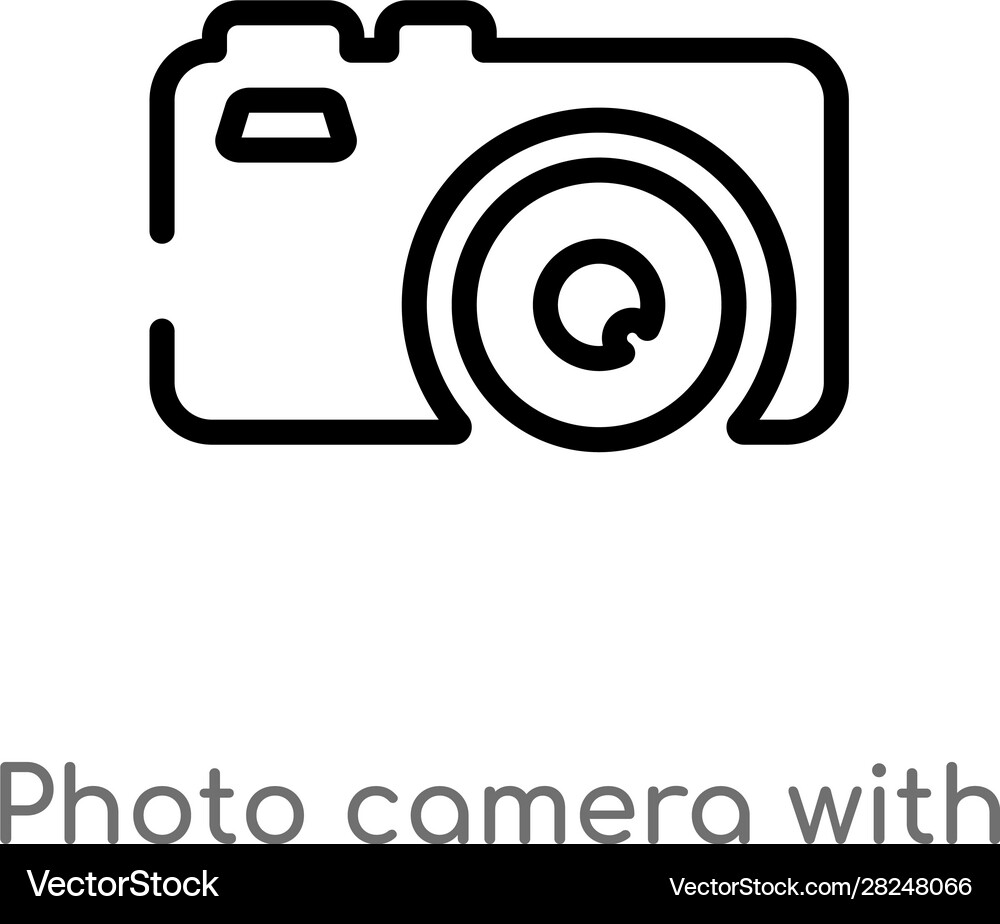Outline photo camera with flash icon isolated Vector Image