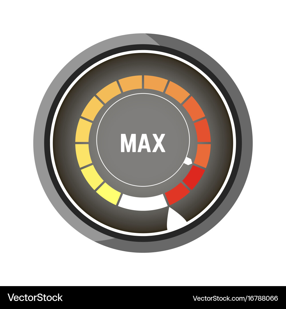 Round speedometer with bars from yellow to red Vector Image