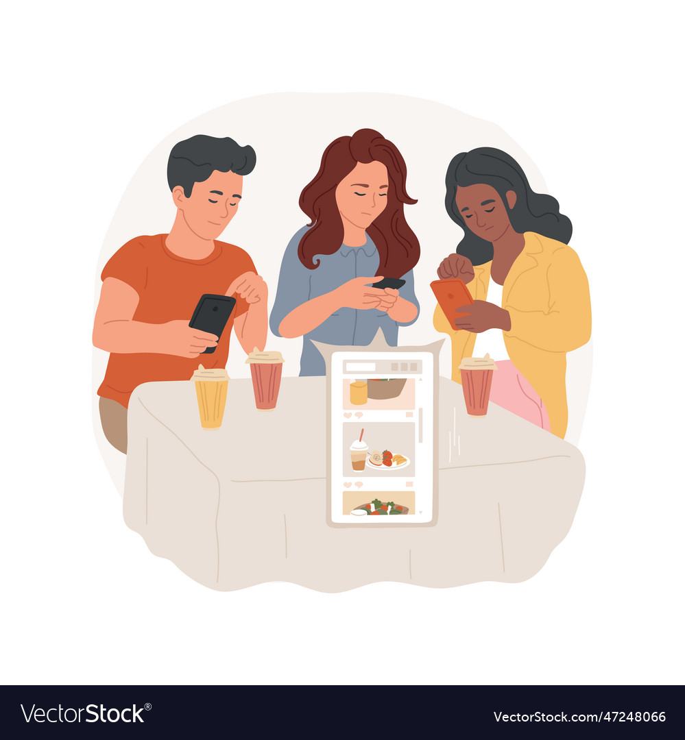 Scrolling through social media isolated cartoon Vector Image