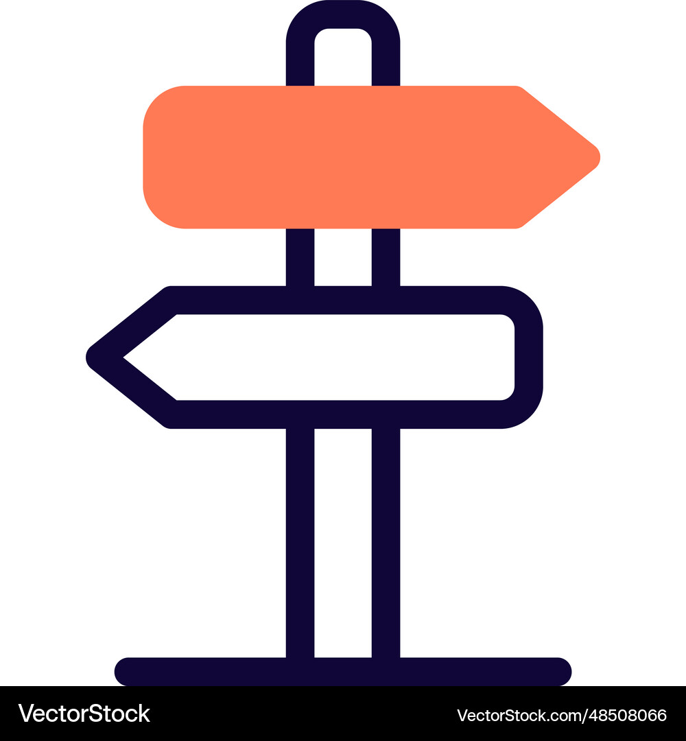 Signboard placed on roadside for directing the way