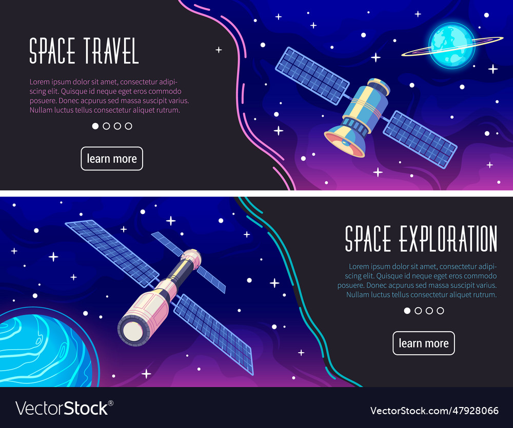 Space exploration banners Royalty Free Vector Image