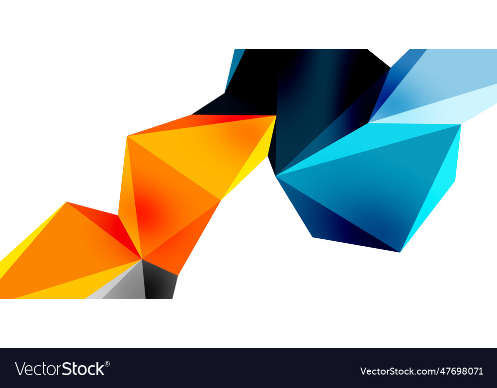 3d low poly triangle design elements Royalty Free Vector