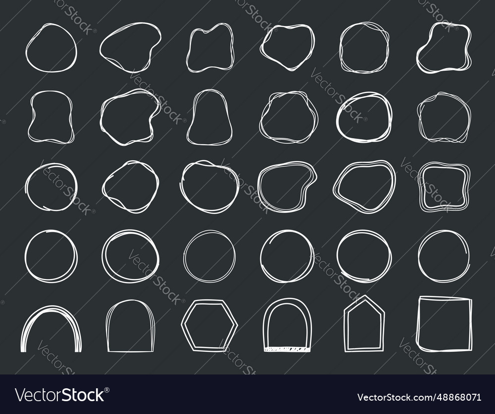 Abstract hand drawn shapes Royalty Free Vector Image