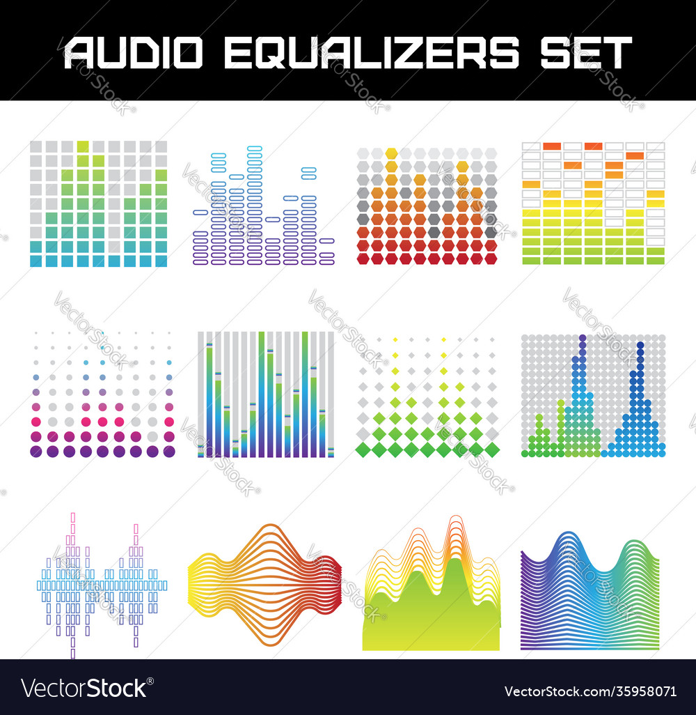 Audio equalizer set Royalty Free Vector Image - VectorStock