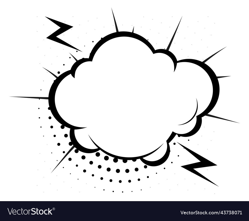 Comic splash cloud with flash effect blank text Vector Image