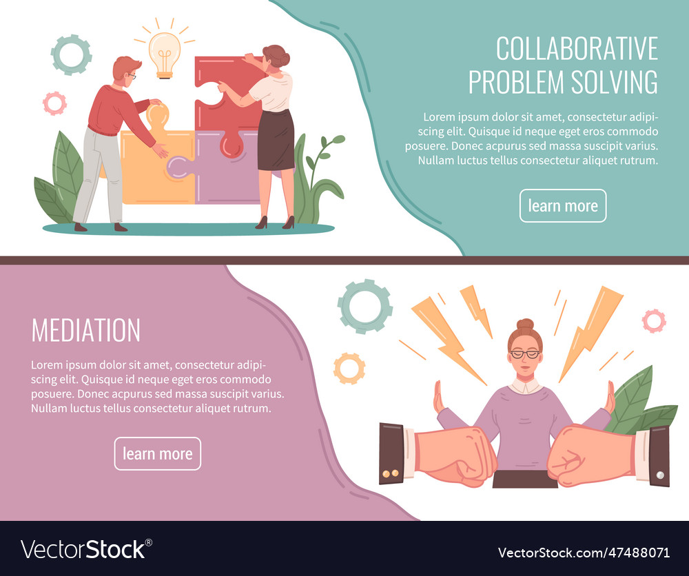 Conflict resolution flat Royalty Free Vector Image