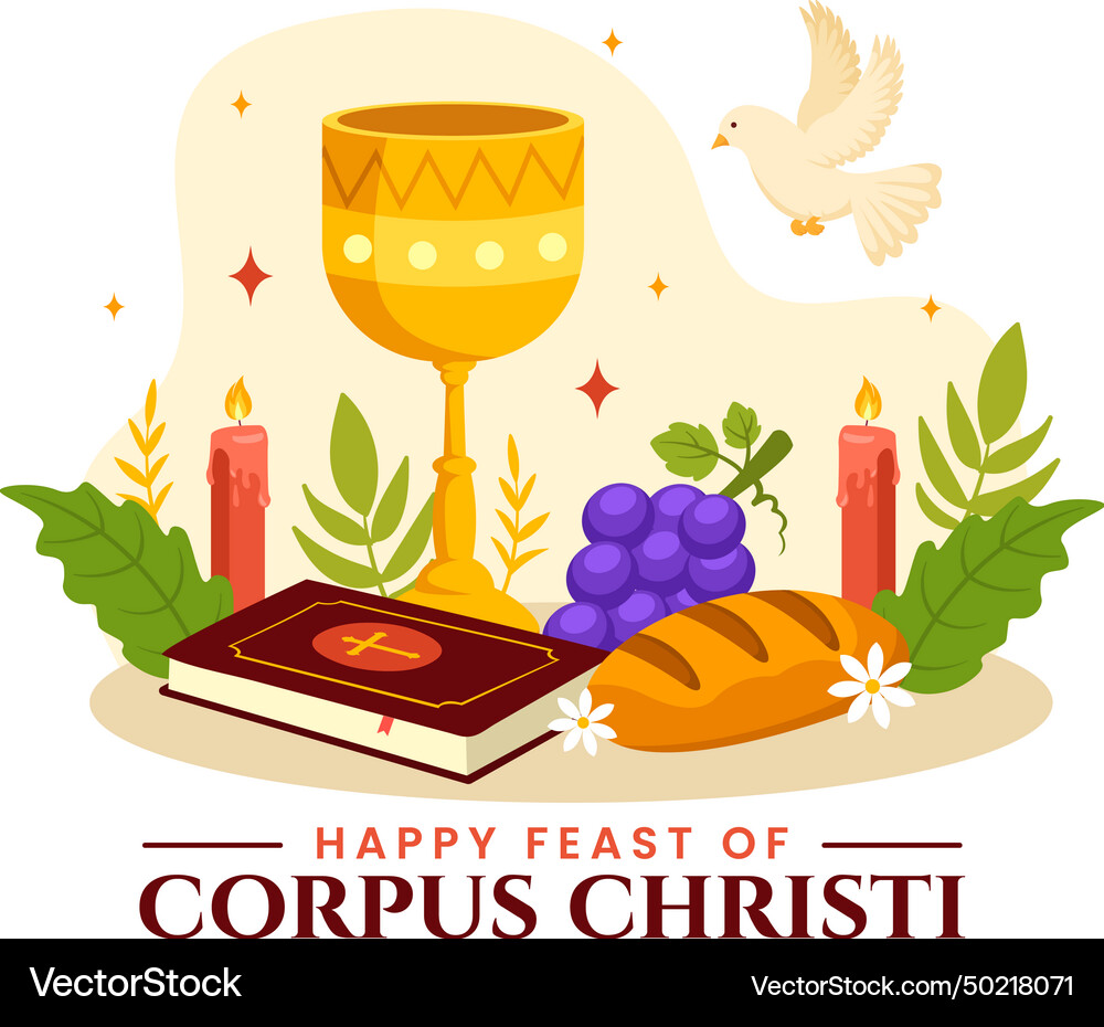 Corpus christi catholic religious with feast day Vector Image