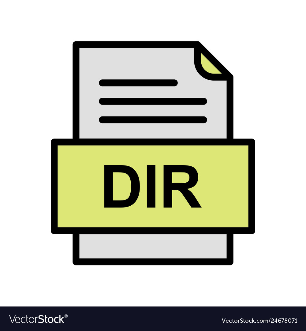 Dir file document icon Royalty Free Vector Image