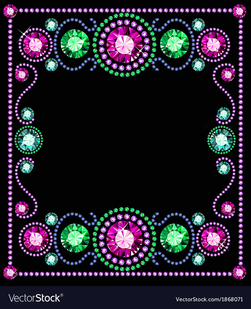 Gem frame Royalty Free Vector Image - VectorStock