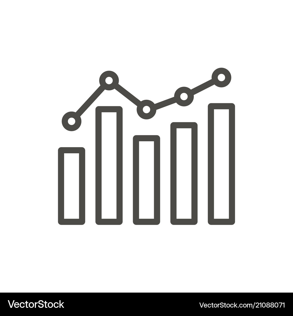 Graphic icon outline rising line business Vector Image