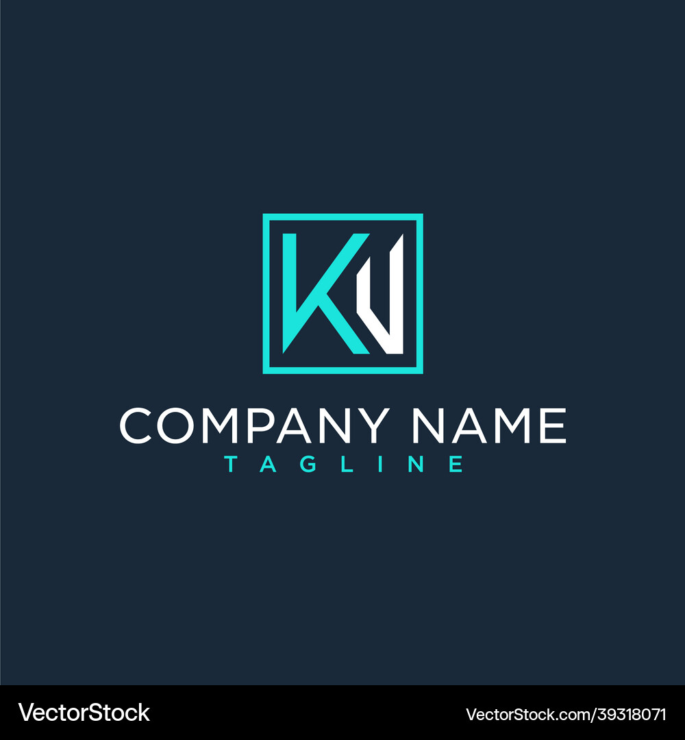 Ku uk initial logo luxury design inspiration Vector Image