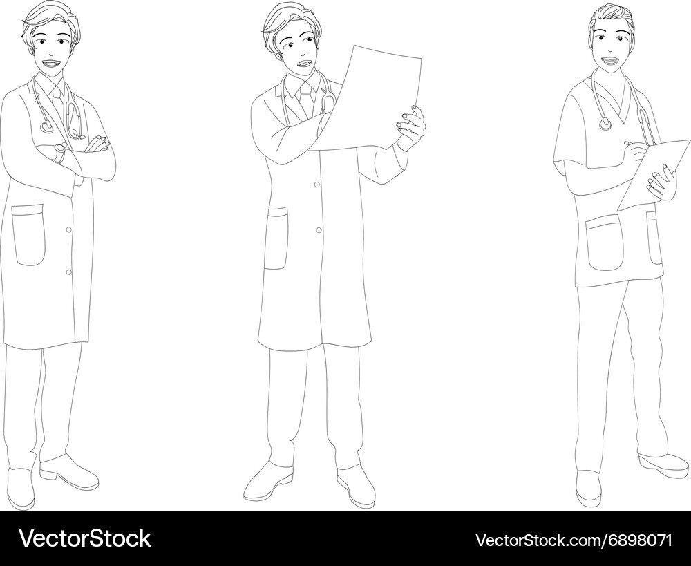 Medical staff man full body Royalty Free Vector Image