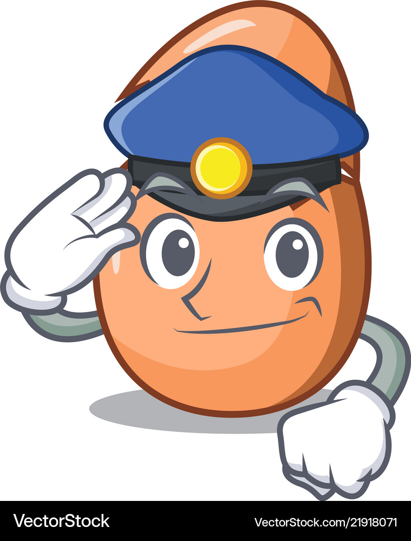 Police character broken egg on floor cartoon Vector Image