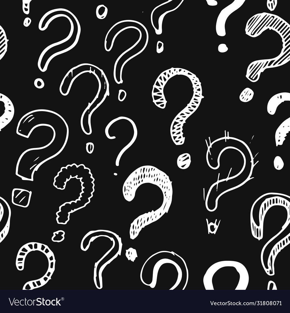 Seamless pattern hand drawn question marks Vector Image