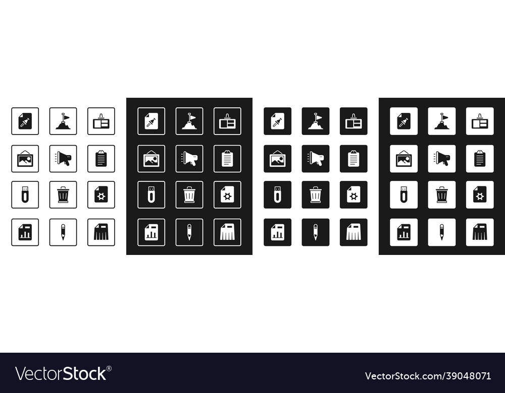 Set identification badge megaphone picture Vector Image Set identification badge megaphone picture Vector Image