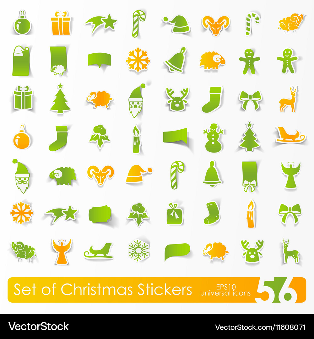 Set of christmas stickers Royalty Free Vector Image
