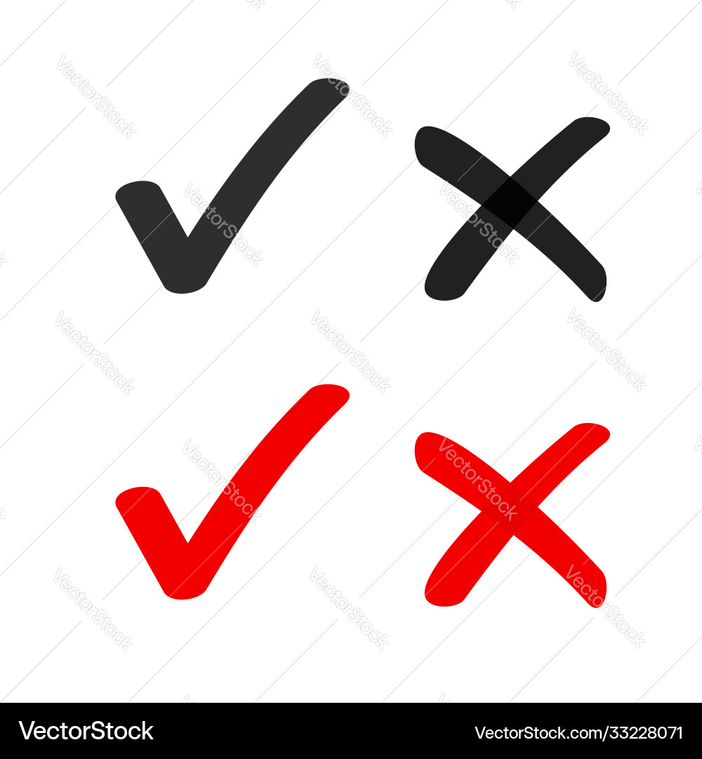 Yes no check box list marker ticks icons Vector Image