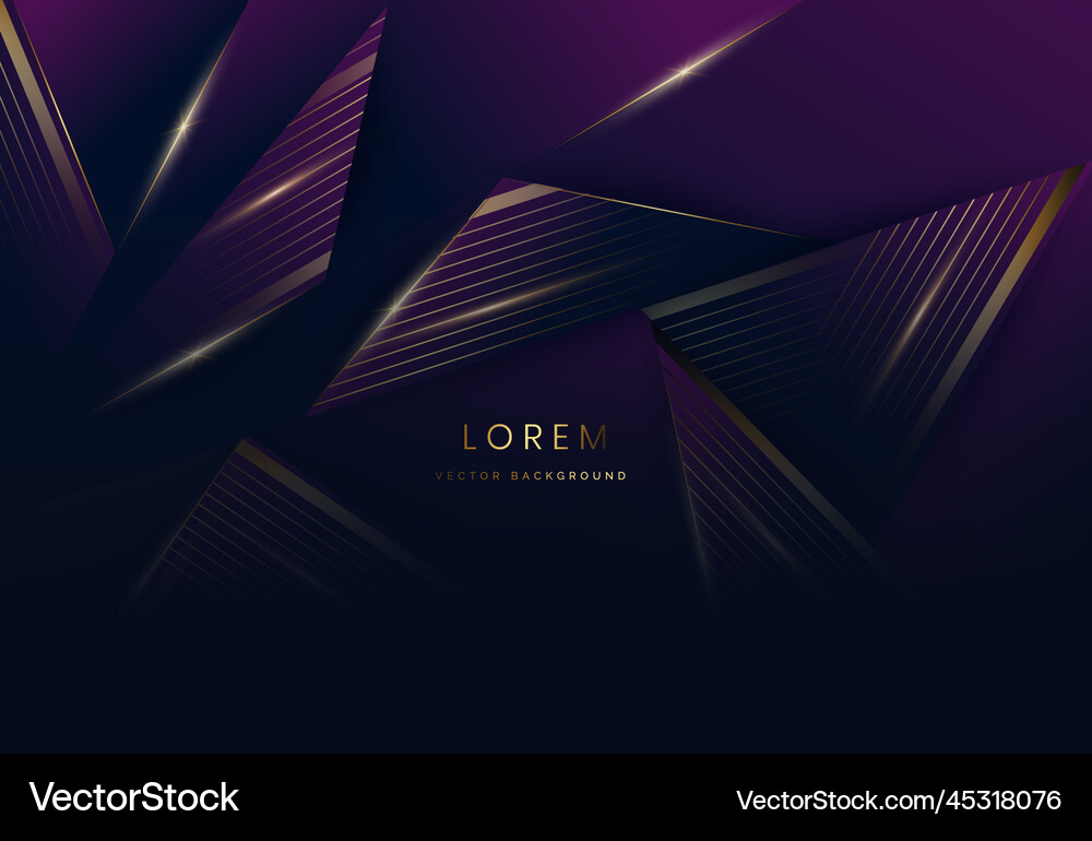 3d luxury triangle elegant purple and dark blue Vector Image