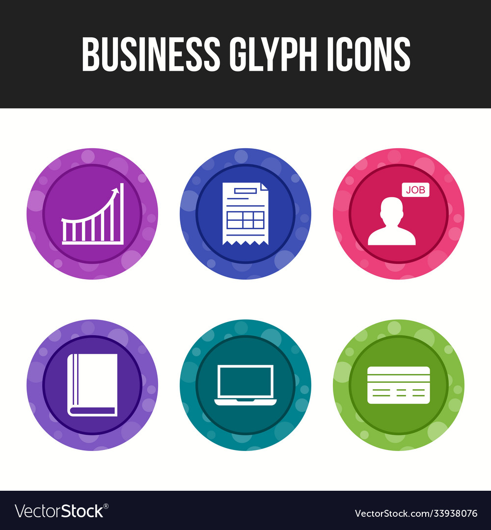 Beautiful 6 icons pack business Royalty Free Vector Image