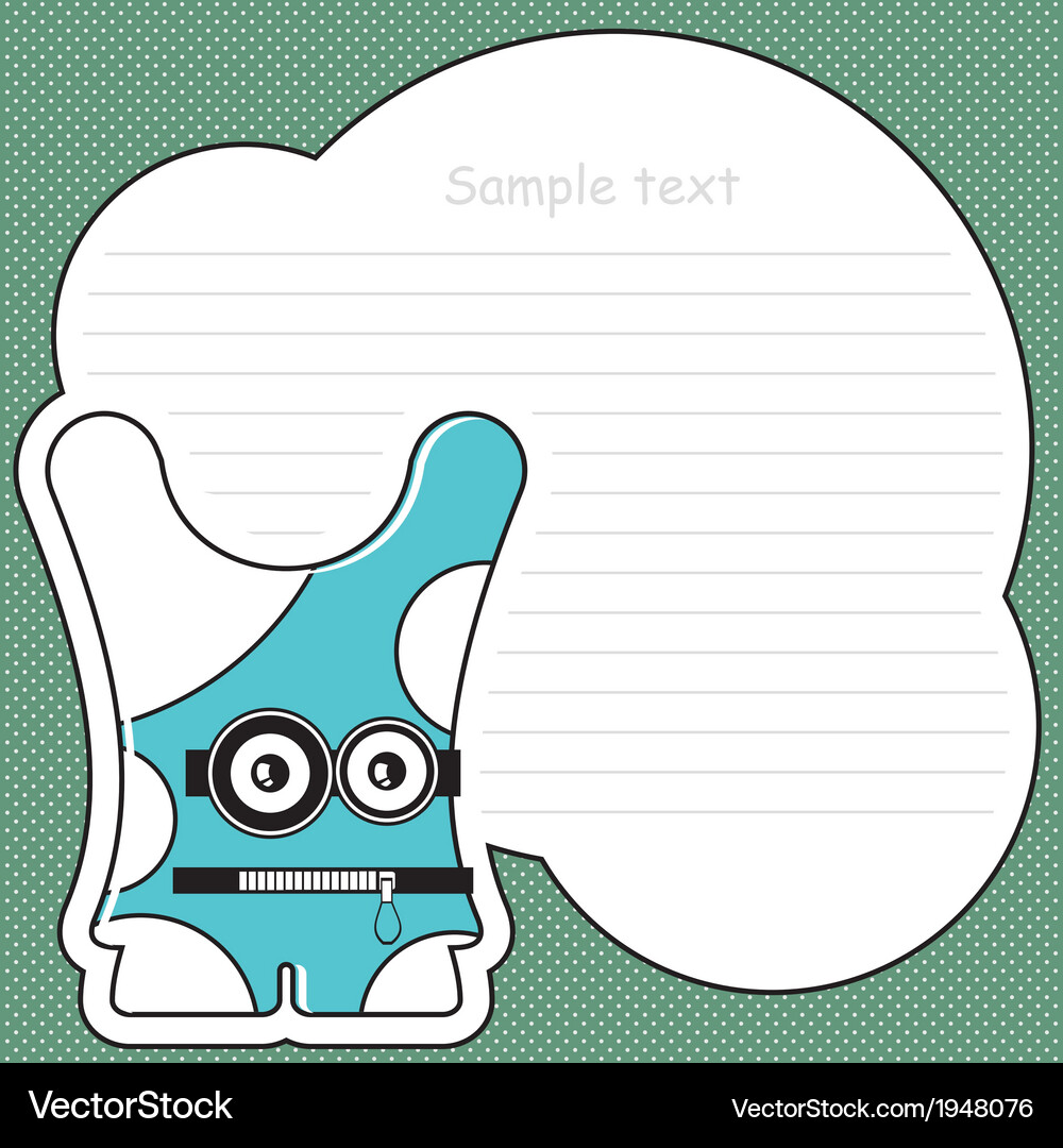 Cartoon monster with message cloud Royalty Free Vector Image