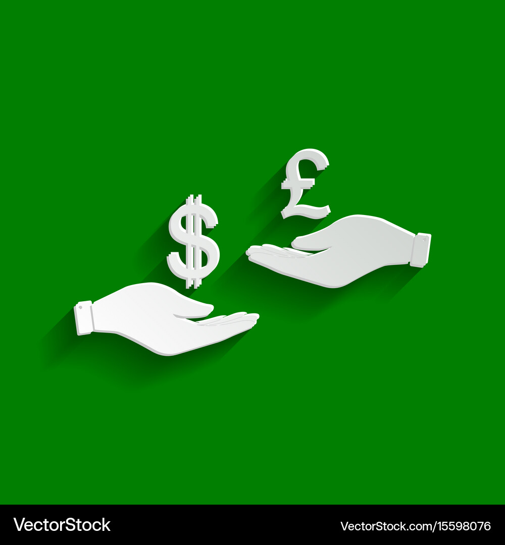 Currency exchange from hand to hand dollar Vector Image