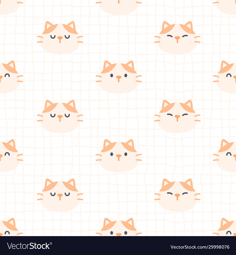 Cute cat seamless pattern background Royalty Free Vector