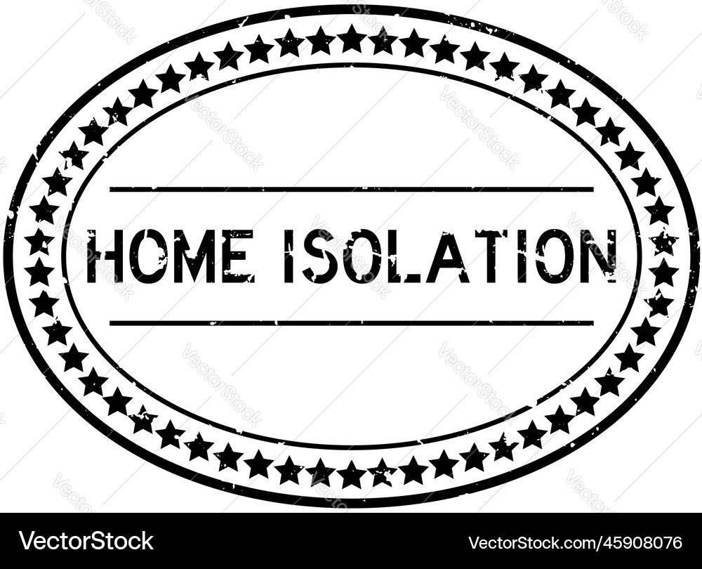Grunge black home isolation word oval rubber seal Vector Image