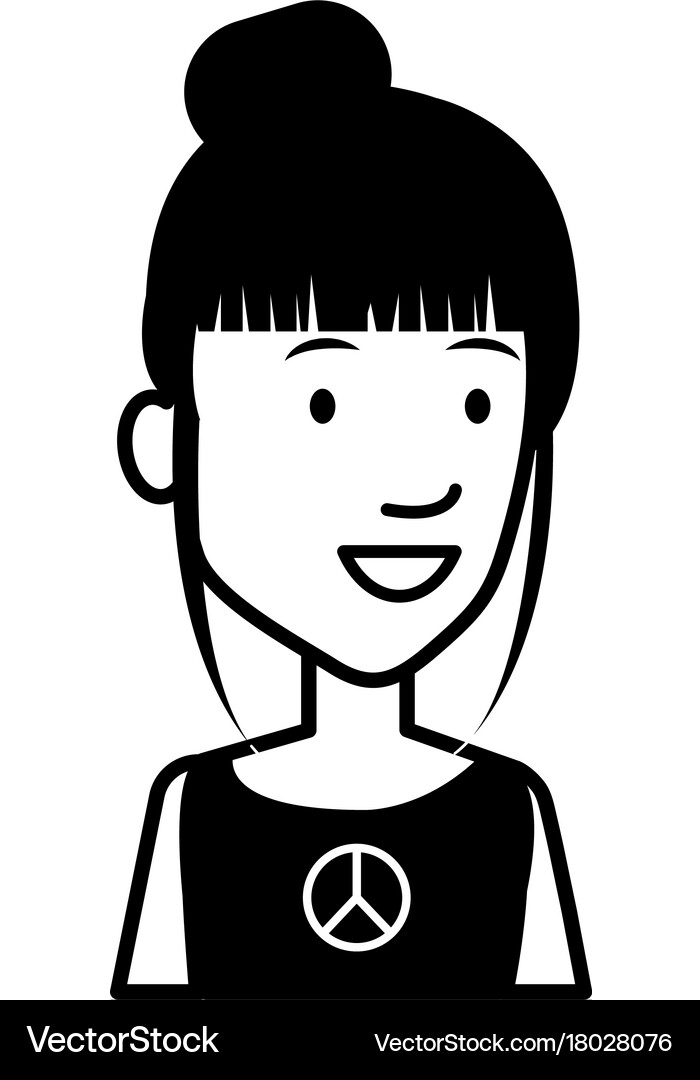 Hippie woman avatar character Royalty Free Vector Image